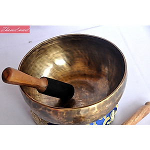 Throat Chakra and Zeal Chakras Note Antique Hand Hammered Tibetan Meditation Singing Bowl 9 Inches-Yoga Old Bowl by Sinigng bowl house