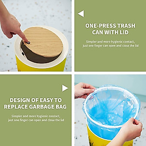 LGCZNWDFHTZ Small Trash Can with Lid for Bathroom Kitchen Office Diaper Yellow Sunflowers Yellow Bedroom Garbage Trash Bin Dog Proof Waste Basket Cute Decorative