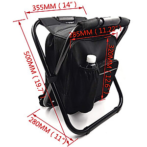 HTTMT - Folding Stool Insulated Cooler Bag Backpack Chair Beach Fishing Camping Hiking [Item Number: ET-Seat001]