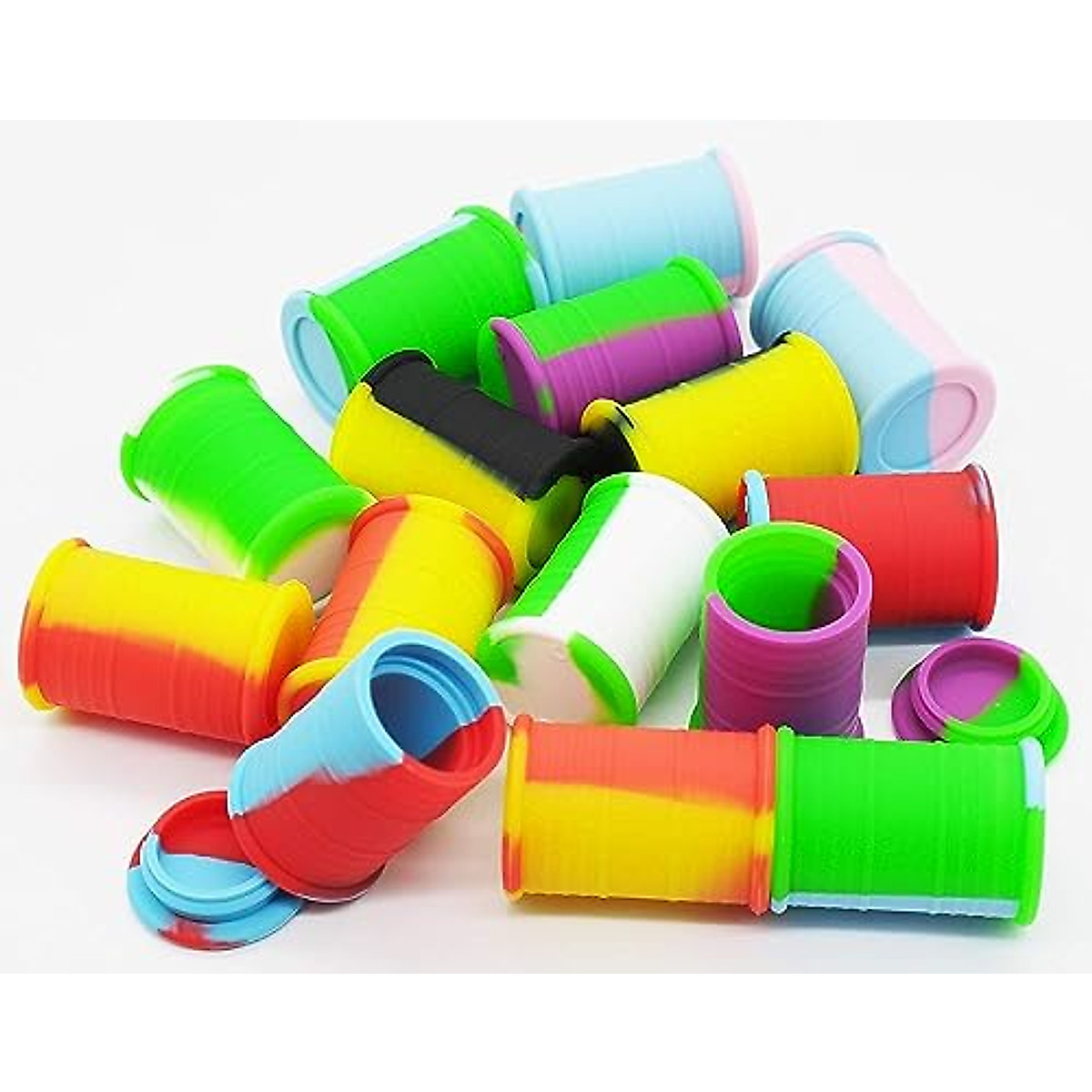 vitakiwi 11ML Barrel Wax Silicone Concentrate Containers Non-stick Food Storage Jars (20)