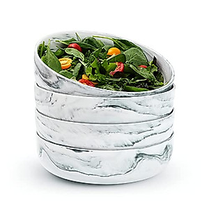 Divitis Home Fusion Pasta Salad Bowls set of 4, 56 fl oz, 8.5 inches, black porcelain (plates and bowls set; salad bowls; serving bowls; pasta bowls)