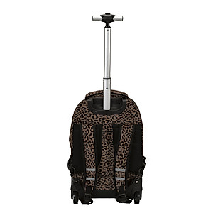 Rockland Single Handle Rolling Backpack, Leopard, 19-Inch