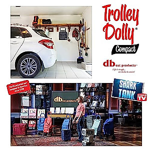 dbest products Trolley Dolly Compact, Black Foldable Shopping cart for Groceries with Wheels and Removable Bag and Rolling Personal Tote Handtruck Standard