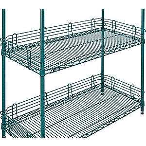 Nexel Poly-Green Adjustable Wire Shelving Unit, 4 Tier, Heavy Duty Commerical Storage Organizer Wire Rack, 18" x 42" x 74", Green