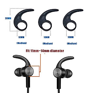 Earbud Kits 3 Pairs (M) Earhooks Universal Ear Fins,3 Pairs M Memory Foam Earbud Tips, 3 Pairs (SML) Eartips Silicone Replacement Earbuds Tips, 2 Pcs Cord Clips for Sport Earbuds
