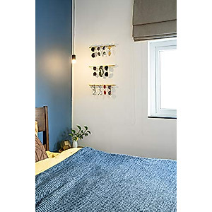 Mkono Wall Mounted Sunglasses Storage Organizer Wood Modern Simple Eyeglasses Display Holder Eyewear Glasses Jewelry Headband Hanging Rack for Entryway Living Room Bedroom, 3 Pack, White