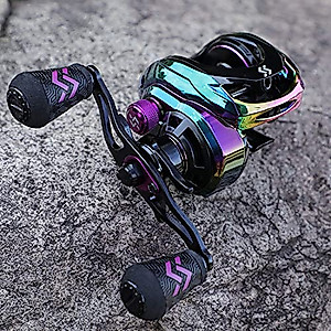 One Bass Fishing Rod and Reel Combo, Baitcasting Combo with SuperPolymer Handle-Black-1.8M -Right Handed