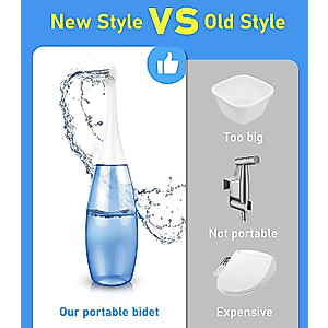 Portable Bidet-Postpartum Care-Peri Bottle for Travel -Portable Bidet 400ml Upside Down, Vaginal Cleaning, Recovery, Hospital Labor and Delivery Essentials - Blue