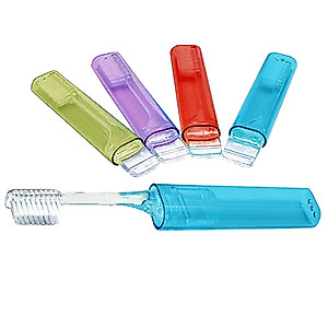 4 Pc Foldable Folding Travel Toothbrush Camping Hiking Outdoor Portable Sanitary