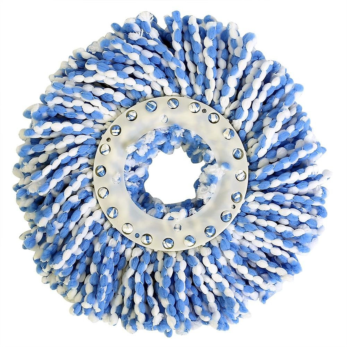 Huhushop Spin Mop Head Refills Microfiber Round Spin Mop Head Replacement for Universal Spin Mop System Perfect for Home Commercial Use (Blue+White)
