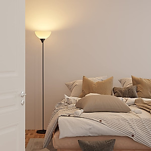 addlon Sky Dome Floor Lamp, Tall Standing Pole Lamp for Living Room and Bedroom, Torchiere Floor Lamp, Home Decor Lamp, LED Bulb Included, Black