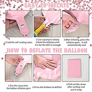 40 Inch Pink Letter Balloons, Large E Letter Balloons Foil Helium Balloons, Mylar Big Single Alphabet E Balloons, Pink Balloon Letters for Birthday Party Decorations Wedding Bride Anniversary Supplies