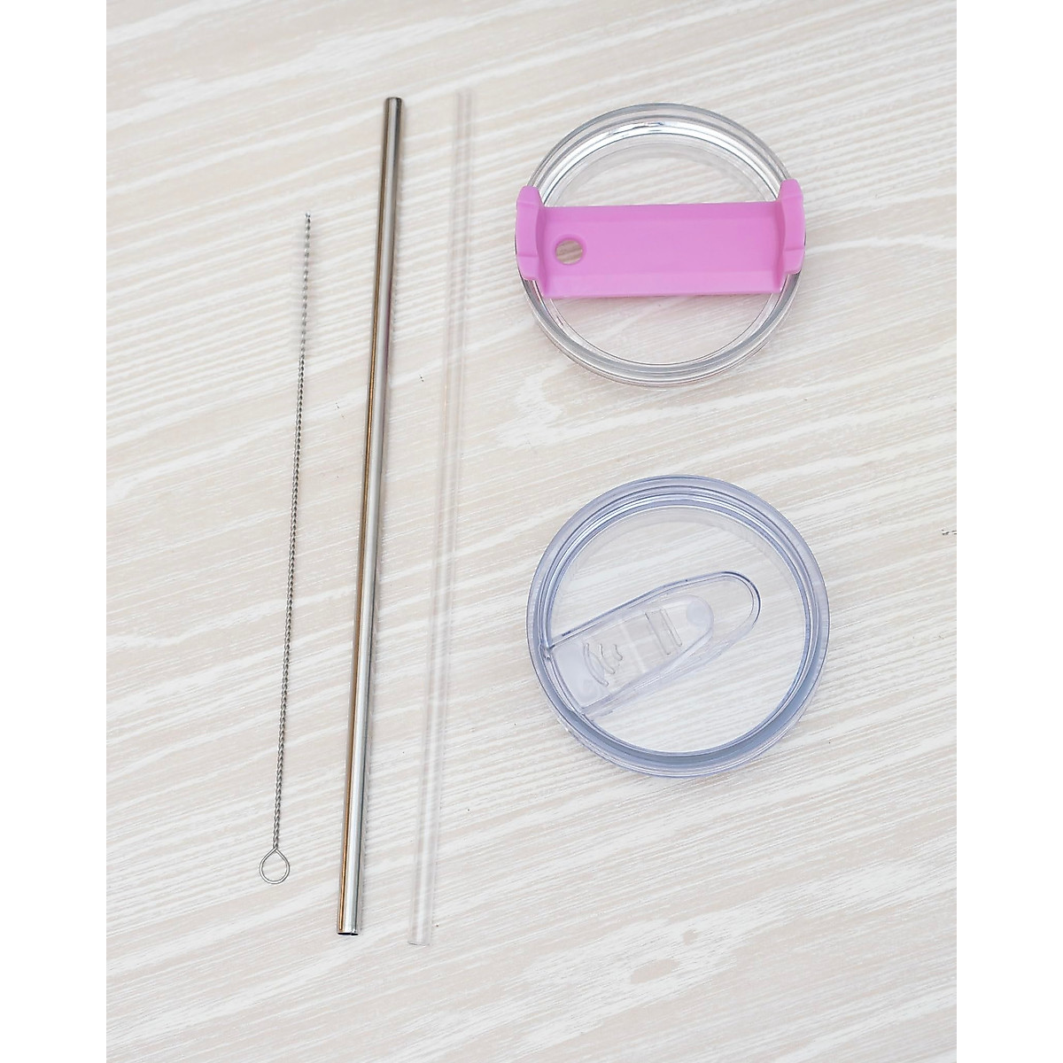 Du&Kha SIPSLEAK 40 Oz Tumbler with Handle and Straw – Stainless Steel Insulated Tumblers with 2 Lids, 2 Straws, Straw Brush – Portable and Reusable Coffee Tumbler Travel Coffee Mug Keeps Hot and Cold