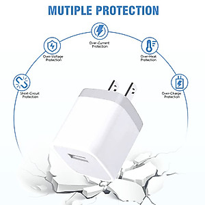 iPhone Charger, 2Pack 6FT USB Wall Charger【Apple MFi Certified】USB Apple Charger Cube Travel Plug Block with 6Foot Fast Charging Lightning Cable Cord for iPhone 14 13 12 11 Pro Max XS XR X 8 7 SE iPad