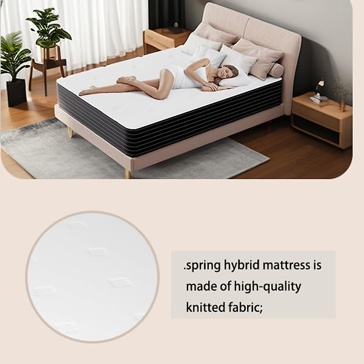 Full Size Mattresses - Multiple Sizes, Ergonomic Design with Memory Foam and Individual Pocket Spring,Breathable Comfortable for Sleep Supportive and Pressure Relief (Full)