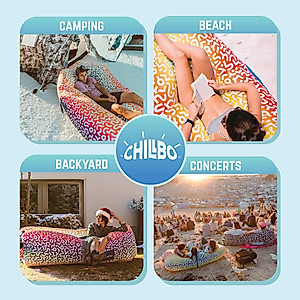 Chillbo Shwaggins Inflatable Couch – Cool Inflatable Chair Easy Setup Perfect for Hiking Gear, Beach Chair and Music Festivals.(Rainbow Swizzle)