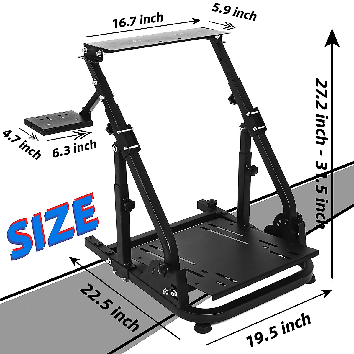 Minneer Racing Steering Wheel Stand with Pro Reinforced Parts Fit for Logitech G25,G27,G29,G920 Gaming Racing Simulator Cockpit Wheel, Pedals Not Include