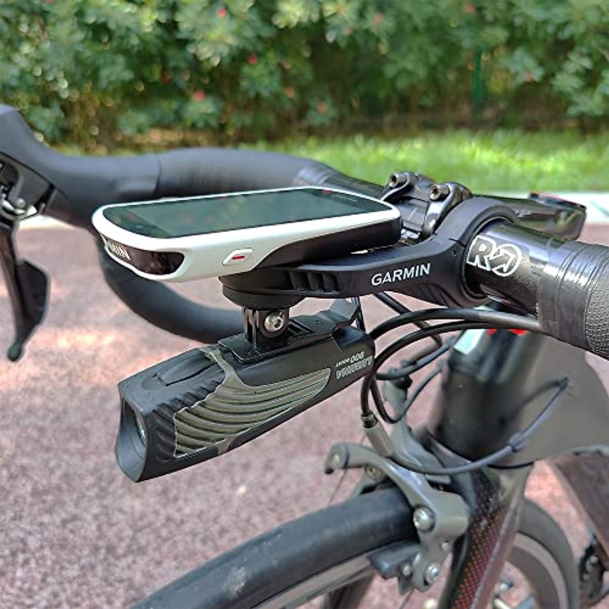 Cestbon Out-Front Mount for Garmin Edge Compatible with Camera or Headlight Quick Release Combo Extended Adapter