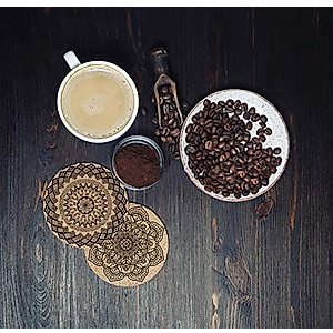 Coasters for Drinks Cork Coasters Absorbent with Holder - (12-Piece Set) Housewarming Gifts for New Home ,Living Room Decor,Apartment Decor