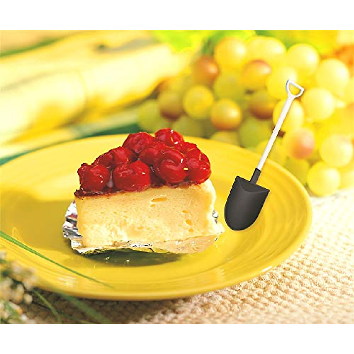 OaaXbbECco Novelty Mini Shovel Shape Spoons Cute Disposable Plastic Dessert Spoons (50 black+white model 2)