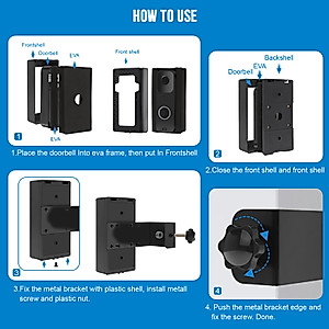 Anti-Theft Blink Video Doorbell Door Mount,No-Drill Adjustable Mounting Bracket,Not Block Doorbell Motion Sensor,Easy to Install Blink Video Doorbell Accessories for Houses Apartments Office