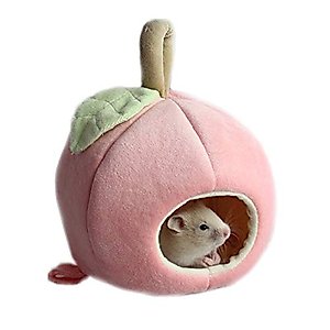Warm Small Pet Animals Bed, Hamster Hanging Bed House, Cute Furit Winter Warm Fleece Nest for Birds Hamsters Rat Squirrels Hedgedog Chinchilla Rabbits Guinea Pig Parrots Gerbil Bed Cage Nest