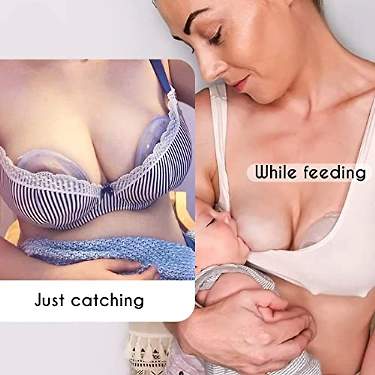 haakaa 100ml Manual Breast Pump with Leakproof Silicone Lid and 75ml Wearable Ladybug Breast Milk Collector Combo for Breastfeeding