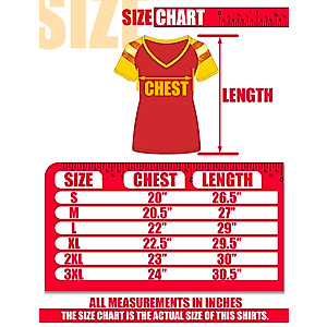 Geneisteck Womens Football Fans V Neck City Raglan T-Shirts - Red & Yellow XX-Large