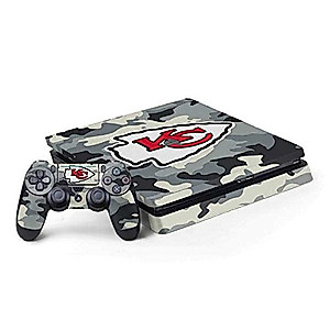 Skinit Decal Gaming Skin Compatible with PS4 Slim Bundle - Officially Licensed NFL Kansas City Chiefs Camo Design