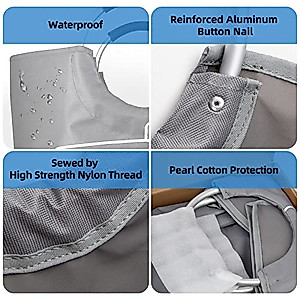 Laundry Baskets with Padded Handles Collapsible Dirty Clothes Hamper Heavy Duty XL Laundry Bag for Bedroom, Bathroom, College Dorm and Toys Organization, Grey, 120L, Weglad