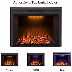 Valuxhome Electric Fireplace, 36 Inches Fireplace Insert with Overheating Protection, Fire Crackling Sound, Remote Control, 750/1500W, Black