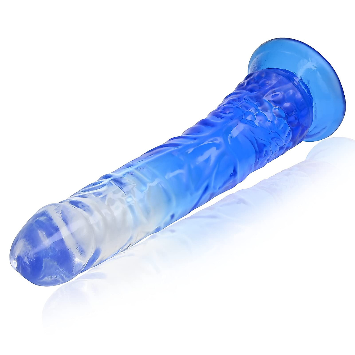 Realistic Jelly Dildo, G-spot Dildo with Strong Suction Cup for Hands-Free Play, Flexible Lifelike Penis Female Clit Vaginal Masturbation Toy with Realistic Head and Veins Shaft