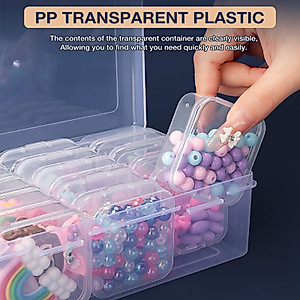 Udefineit Clear Small Bead Organizers, 15PCS Mini Bead Storage Cases & 1PCS Large Plastic Craft Box, Ideal for Jewelry Making, Beading Supplies, Diamond Painting, Nail Arts Accessories & Small Parts