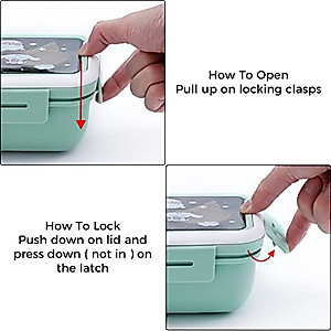 G-Ahora Versatile 2-Compartment Cinna-moroll Bento Boxes, Cinna-moroll Lunch Box, Leak-Proof Lunchbox Bento Box with Utensil Set for Dining Out, Work, Picnic (LBOX CIN)