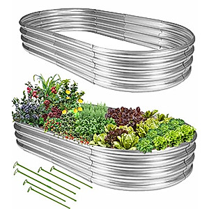2Pcs Raised Garden Bed 6 x 3 x 1 FT,Galvanized Raised Garden Beds Outdoor for Vegetables Flowers Herb,Raised Garden Boxes Rustproof Planter Box Quick Setup for Backyards Terraces and Balconies