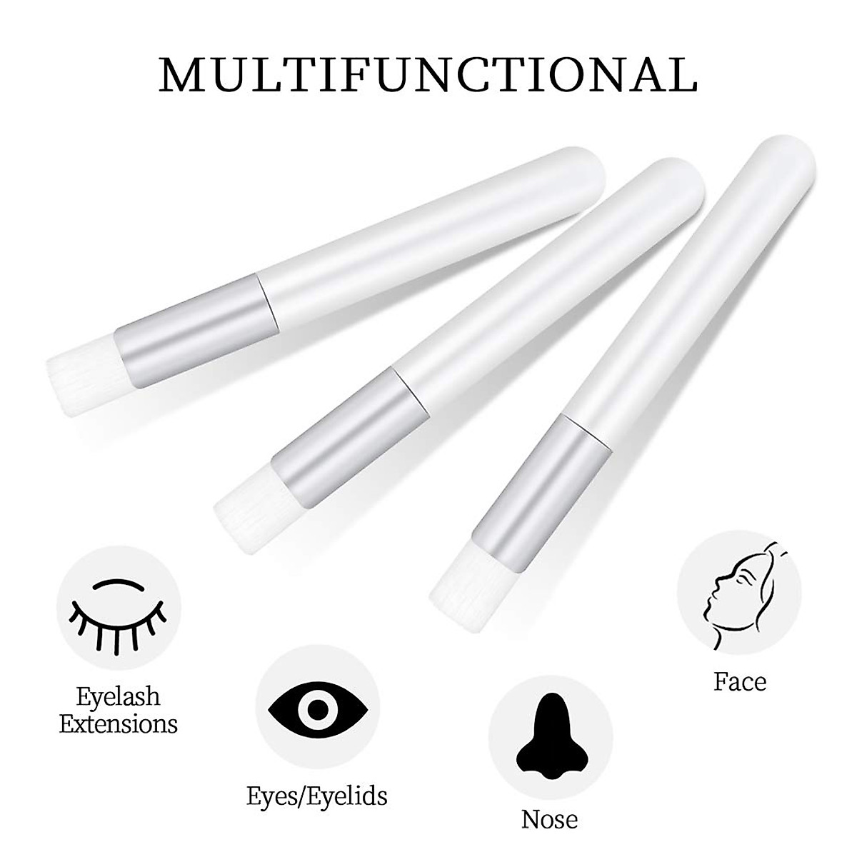 10 Pcs Cute White Lash Cleanser Brushes Lash Shampoo Brushes for Eyelash Extensions Cosmetic Brushes Peel Off Blackhead Brush Remover Tool Nose Cleaning Washing Brush