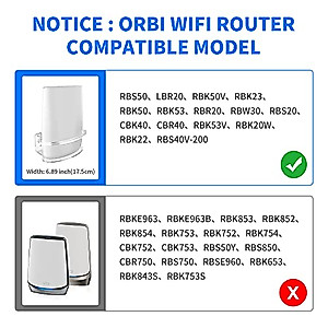 HomeMount for Netgear Orbi Wall Mount - Wall Mounting Bracket Kit Compatible with Orbi Tri-Band Router,Satellite,RBS50,LBR20,RBK50V,RBK23,RBK50,RBK53,RBS20,AC2200,AC3000 (Clear)