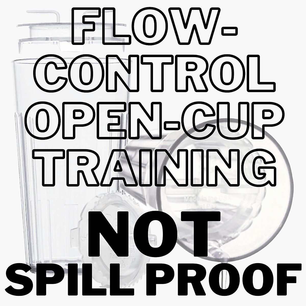 Reflo Smart Cup (Asst 4 colors) Open Training Cup, Toddler Cup, No Suction 6oz, 360 Control-Flow, USA MADE Premium High-Impact Plastic