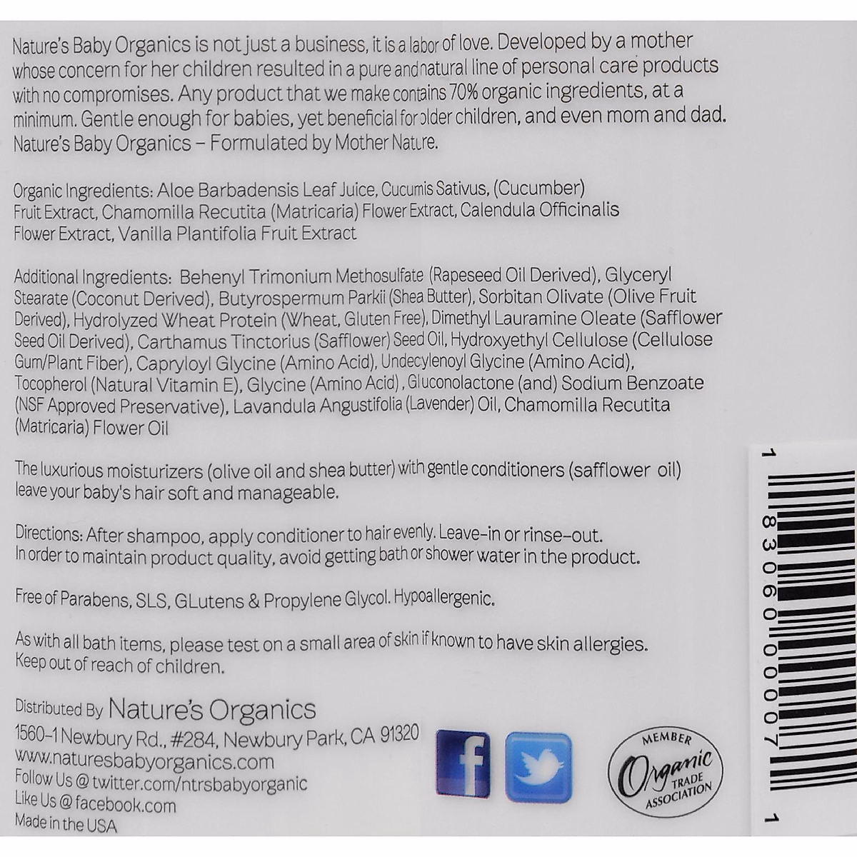 Nature'S Baby Organics Cond Lavender Chamomile 16 Fz