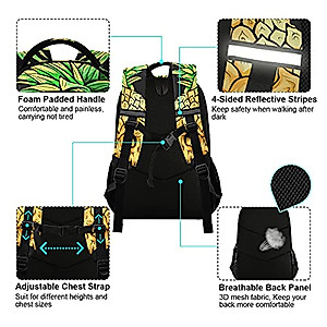 Glaphy Pineapple Skull Backpack Laptop School Book Bags Lightweight Daypack for Men Women Kids