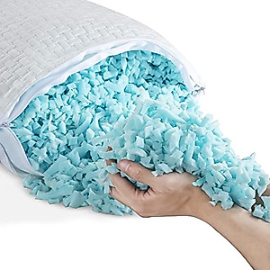 HOMBYS Extra Firm Bed Pillows for Sleeping, Shredded Memory Foam Pillows King Size Set of 2, for Side, Back, Stomach Sleepers,Viscose from Bamboo Cooling Cover