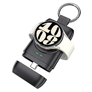 doeboe for Samsung Watch Charger, Portable Charger for Samsung Watch, Watch Charger for Galaxy Watch 6/6 Classic/5/5 Pro/4/3/Active 2/Gear S3, 1400mAh USB C Galaxy Watch Charger Accessories Keychain