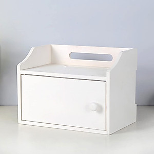 AVEEWA Wireless Router Storage Shelf Solid Wood Wireless Router Storage Box Desktop Set-Top Box Rack WiFi Box/Wood Color/32 * 21.5 * 28.5Cm