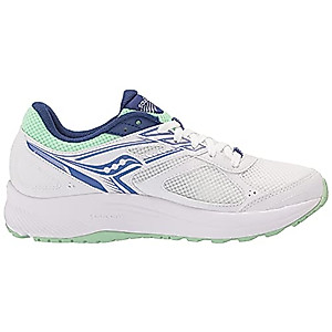 Saucony Women's Cohesion 14 Road Running Shoe, White/Navy/Mint, 8.5