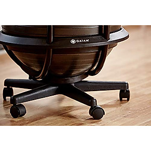 Gaiam Ultimate Balance Ball Chair - Premium Exercise Stability Yoga Ball Ergonomic Chair for Home and Office Desk with Reinforced Base, Air Pump, Exercise Guide, Black