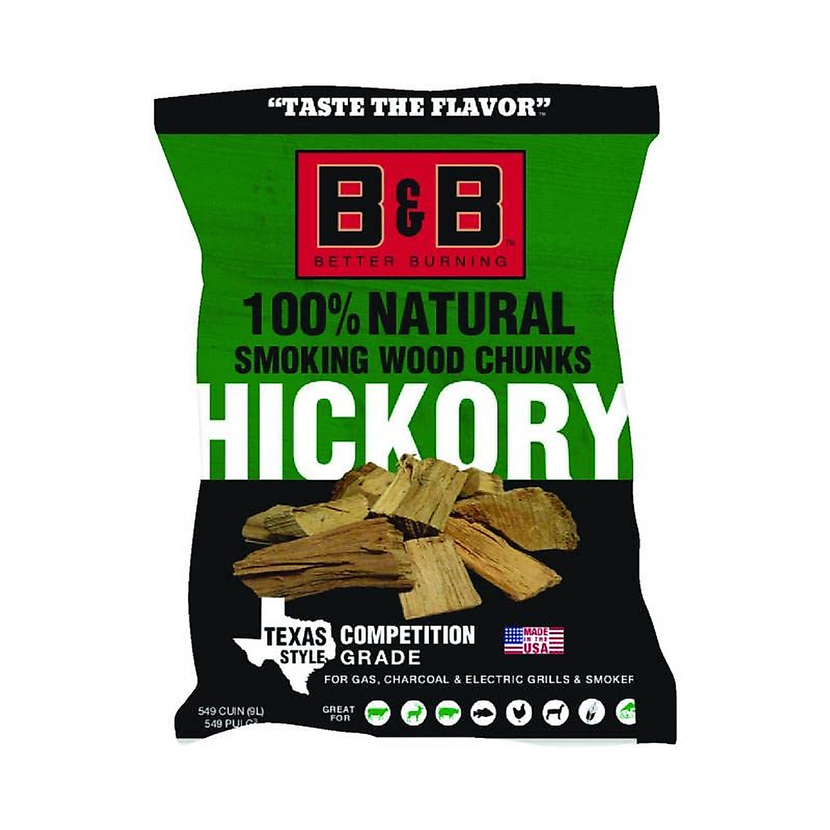 B&B Charcoal Hickory Wood Smoking Chunks 549 cu. in. - Case of: 1