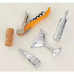 Mariposa Wine Bottle Napkin Weight, One Size, Silver