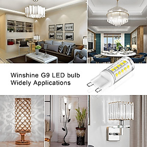 winshine 10 Pack G9 LED Bulb T4 Chandelier Light Bulbs 5000K Daylight, 4W (40W Halogen Replacement) G9 Bi Pin Ceramic Base, 120V AC 360°Beam Angle for, Barthroom Lamp, Crystal Wall Lamp Not-Dimmable
