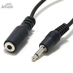 Ancable 2-Pack 6-Feet 2.5mm TS Monaural Mini Mono Audio Plug Jack Connector Male to Female Extension Cable for Harmony IR Blaster