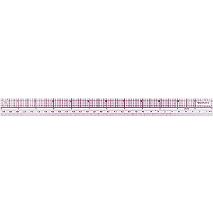 Westcott 10ths/Metric Beveled Ruler, 12-Inch/30cm (B-65), Clear
